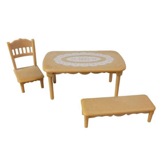 Calico Critters | Toys | Sylvanian Calico Critters Brown Table Chair ...